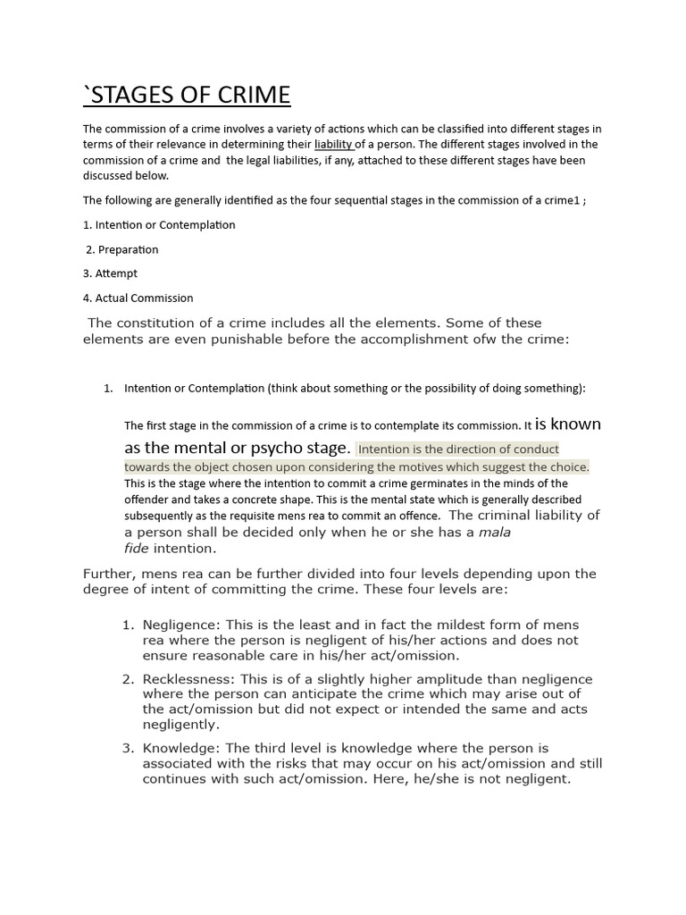 Stages of Crime | Download Free PDF | Crimes | Crime & Violence