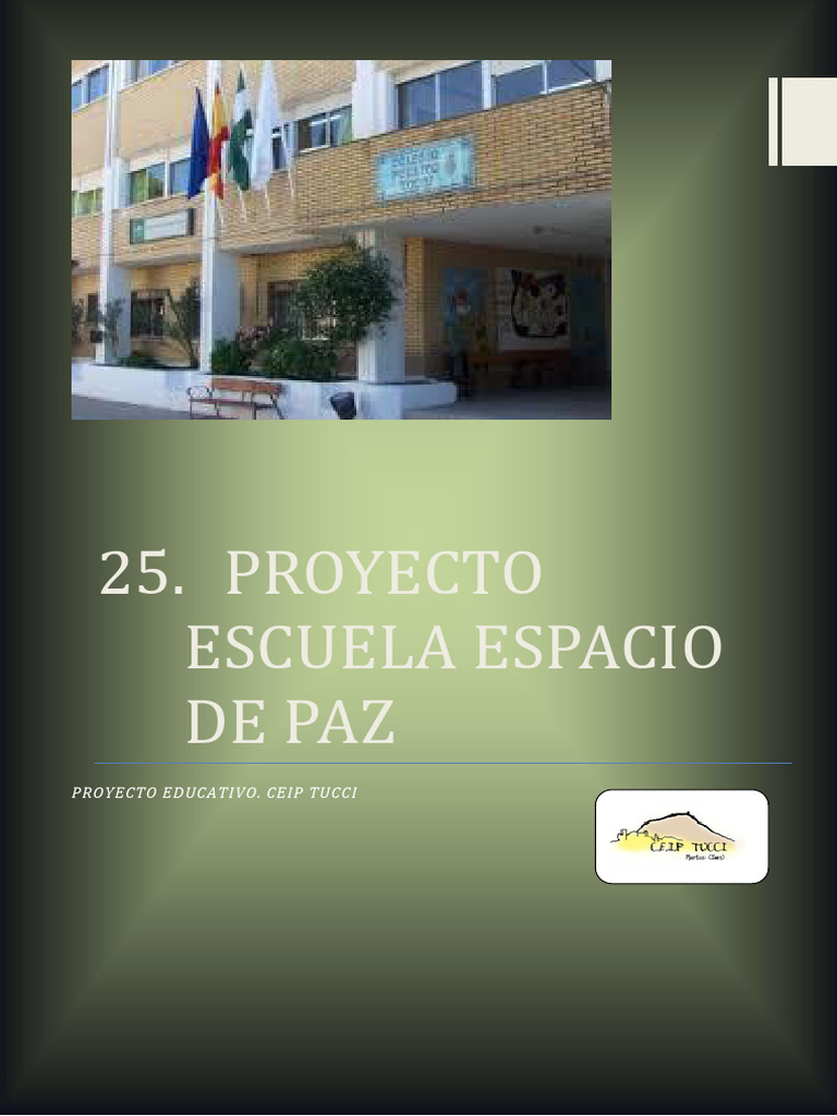 Libro Proyecto Escuela Espacio de Paz | PDF | Educación primaria | Escuelas
