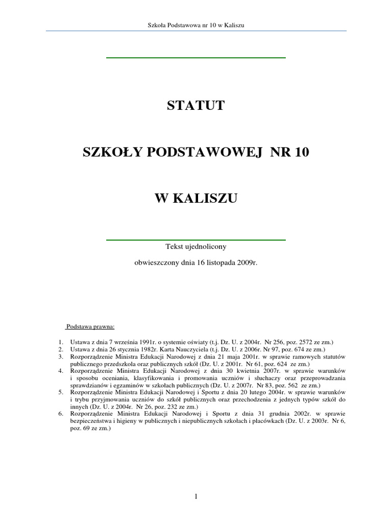 Statut SP nr10 | PDF