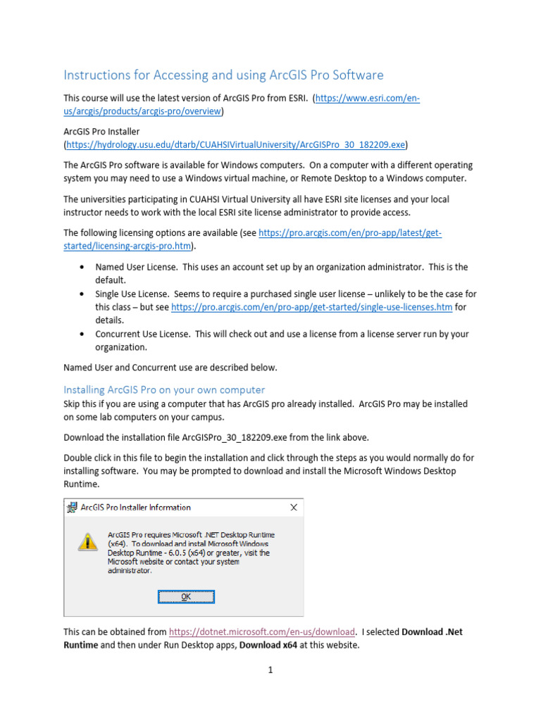 Instructions For Accessing Arc GISPro | PDF | Arc Gis | Esri