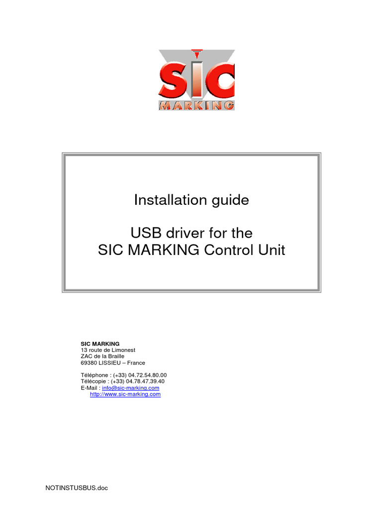 USB Driver Installation Guide for SIC Marking | PDF | Windows 2000 ...