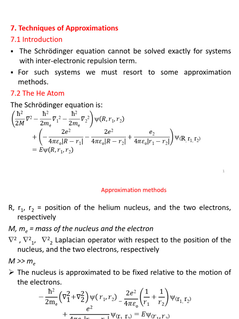 PPT7 | PDF | Perturbation Theory (Quantum Mechanics) | Wave Function