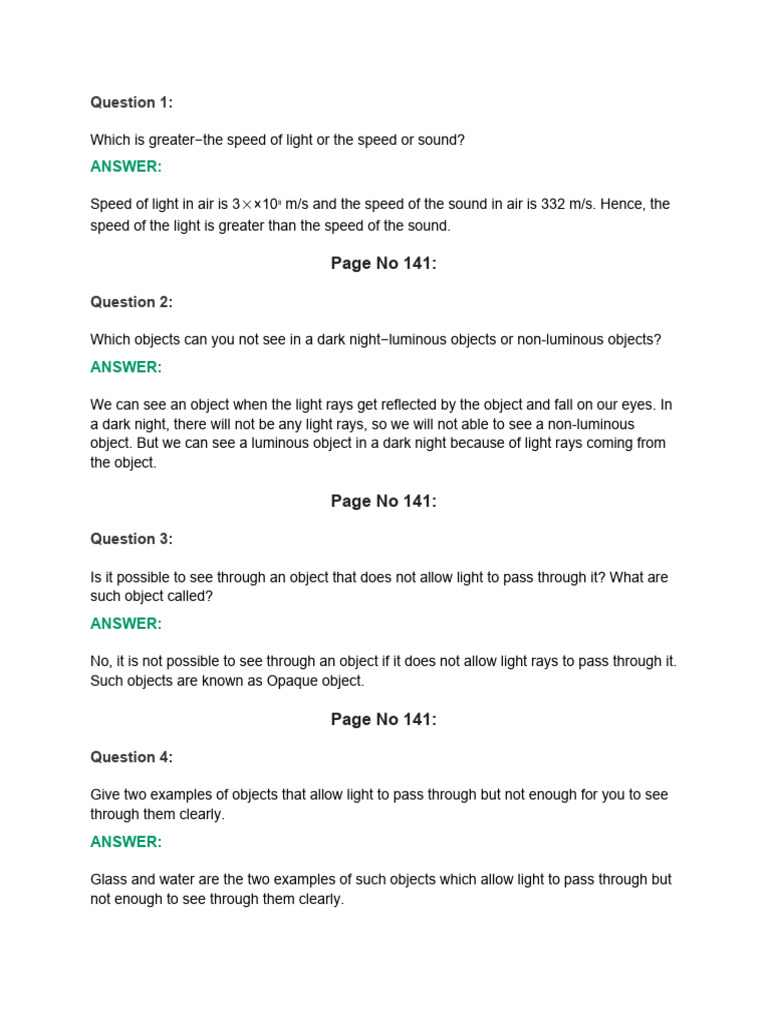 Light and sight | PDF | Shadow | Light