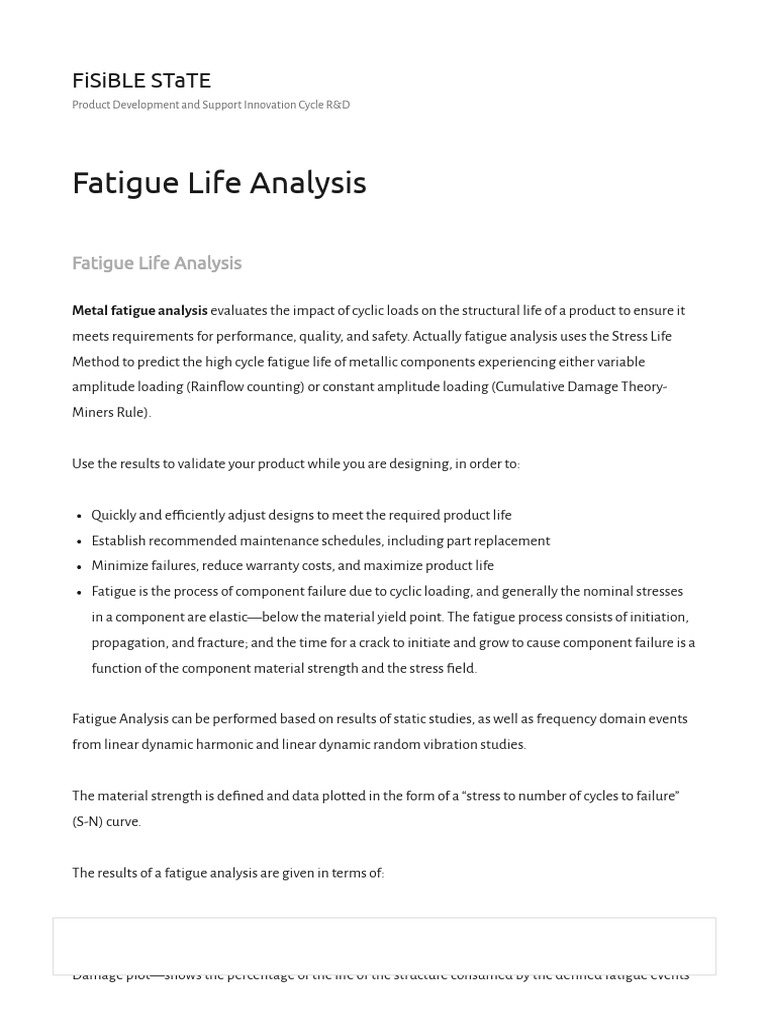 Fatigue Life Analysis | PDF | Fatigue (Material) | Strength Of Materials