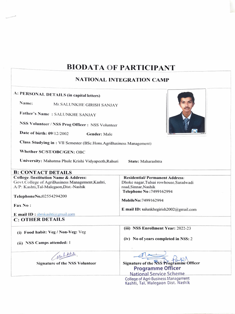 Girish NIC Form | PDF | Banking | Financial Services