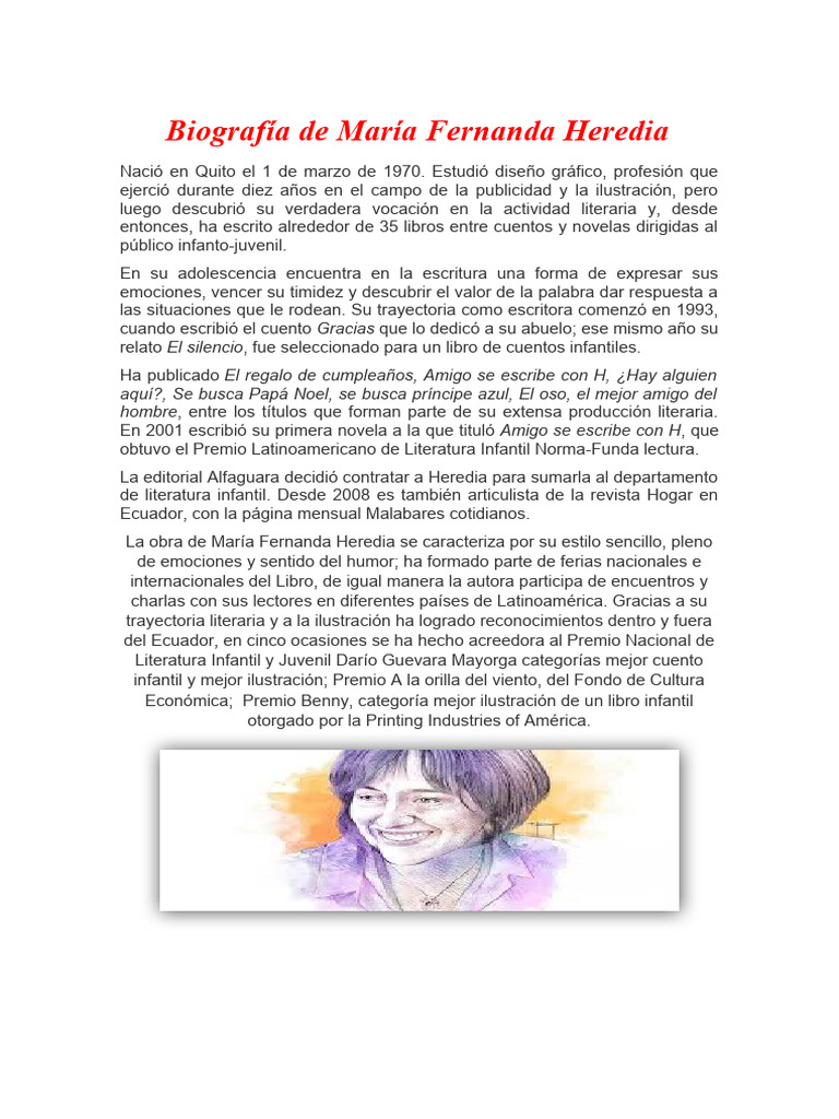 Biografía de María Fernanda Heredia | PDF