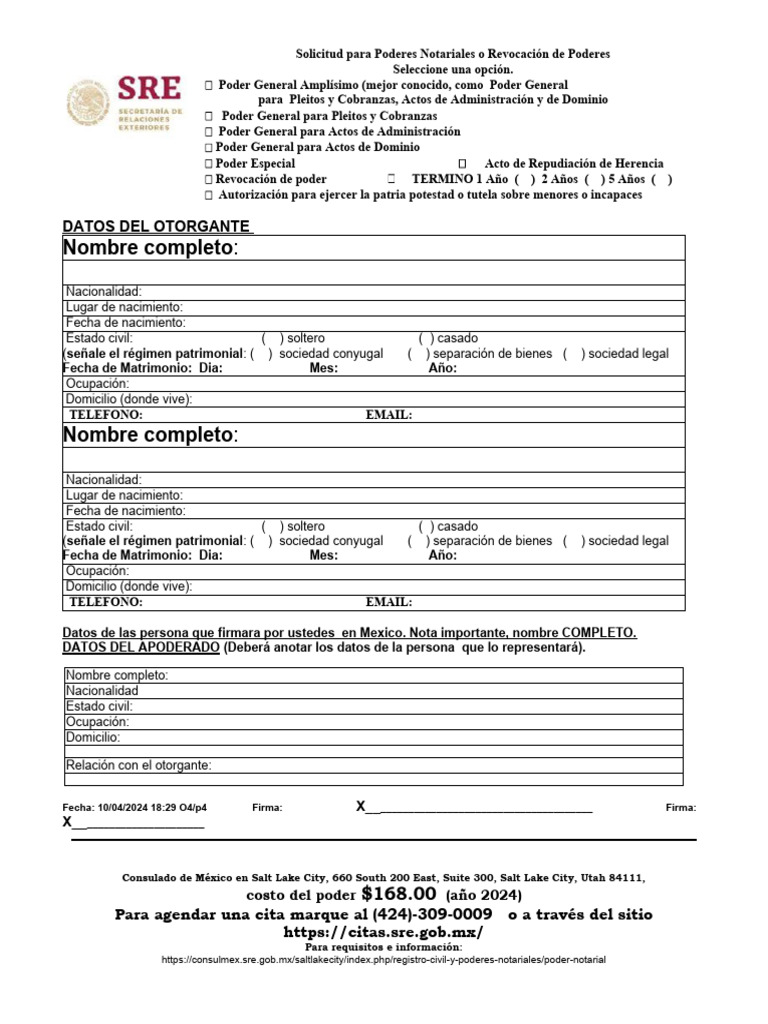 solicitud_de_poder_notarial_2024 | PDF | Derecho Civil (Common Law ...