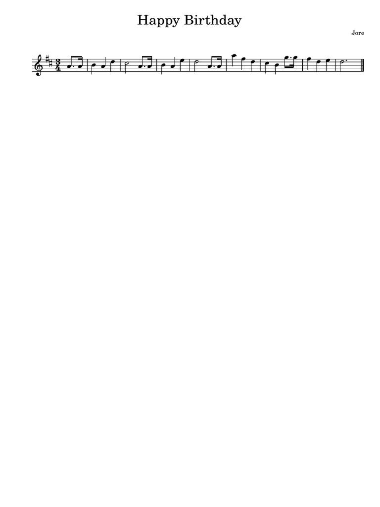 Happy Birthday For Violin | PDF