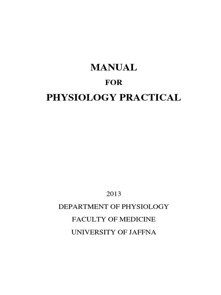 Physiology Practical Manual 2013 For Medical Students | PDF | Body Mass Index
