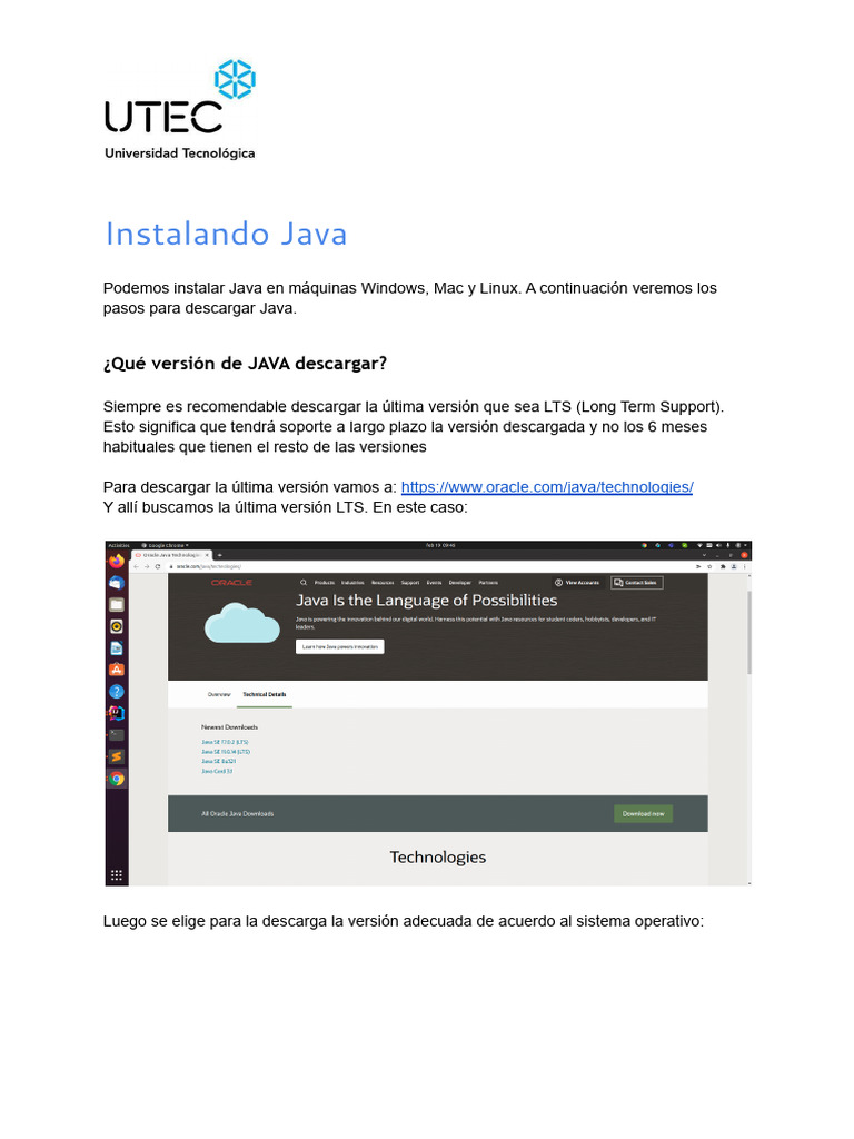 Instalar Java | PDF | Java (lenguaje de programación) | Ingeniería de software
