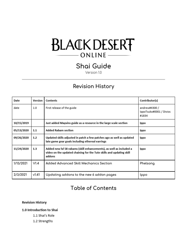 BDO Shai Guide | PDF | Video Game Design | Game Design