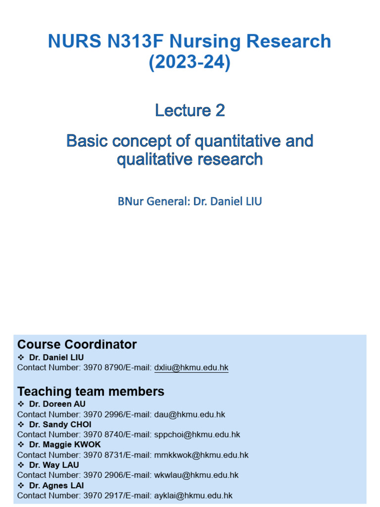 Week 2 Basic Concept of Quantitative and Qualitative Research - StudentVersion | PDF ...