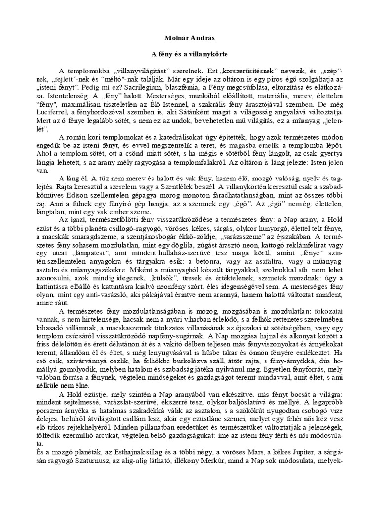 A Fény És A Villanykörte | PDF