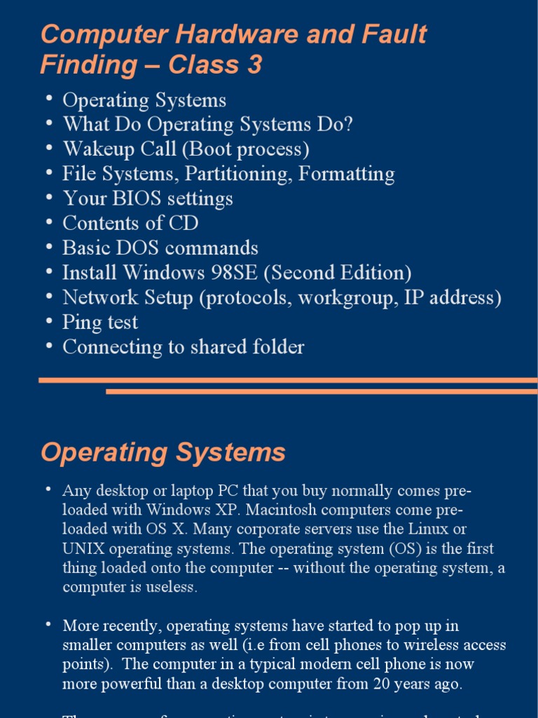 Class 3 Presentation | PDF | Operating System | File System