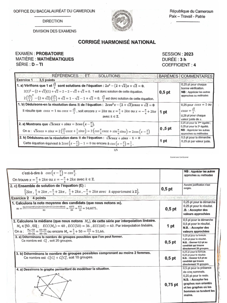 Cor Maths Proba D-Ti 2023 | PDF