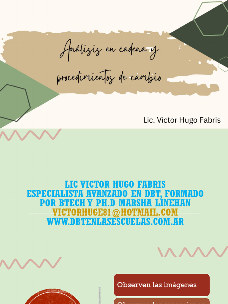 Análisis en Cadena. Exp Emocional Manejo de Contingencias CATC | PDF | Las emociones ...