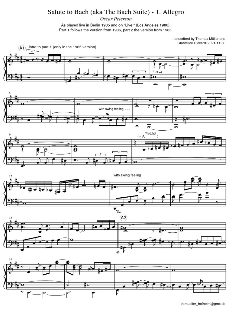Oscar Peterson - Salute To Bach | PDF | Tempo | Musical Notation