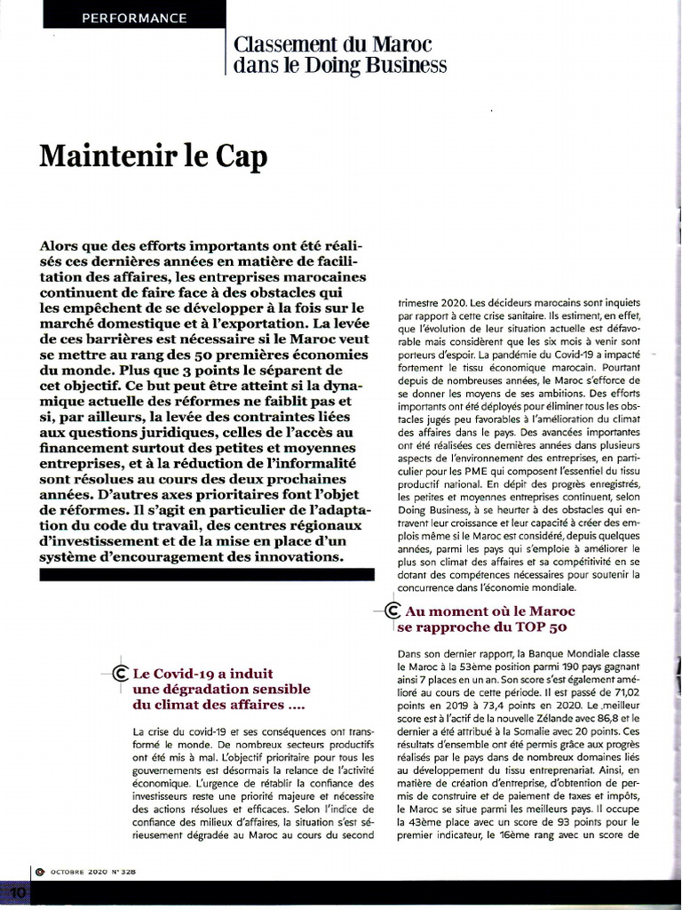 2020 Mc 328 Maintenir Cap Doing Business | PDF