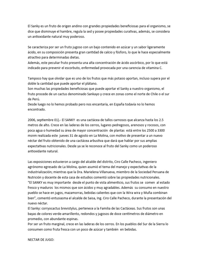 El Sanky es un fruto de origen andino con grandes propiedades ...