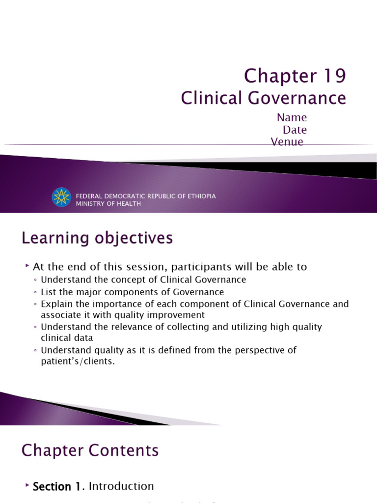 Clinical Governance and Quality Improvement | PDF | Patient | Risk