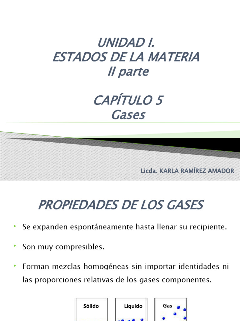 Unidad 1.2. Estados de La Materia Gases | PDF | Gases | Presión