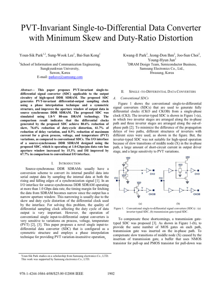 PVT-Invariant Single-to-Differential Data Converter | Download Free PDF | Power Inverter ...