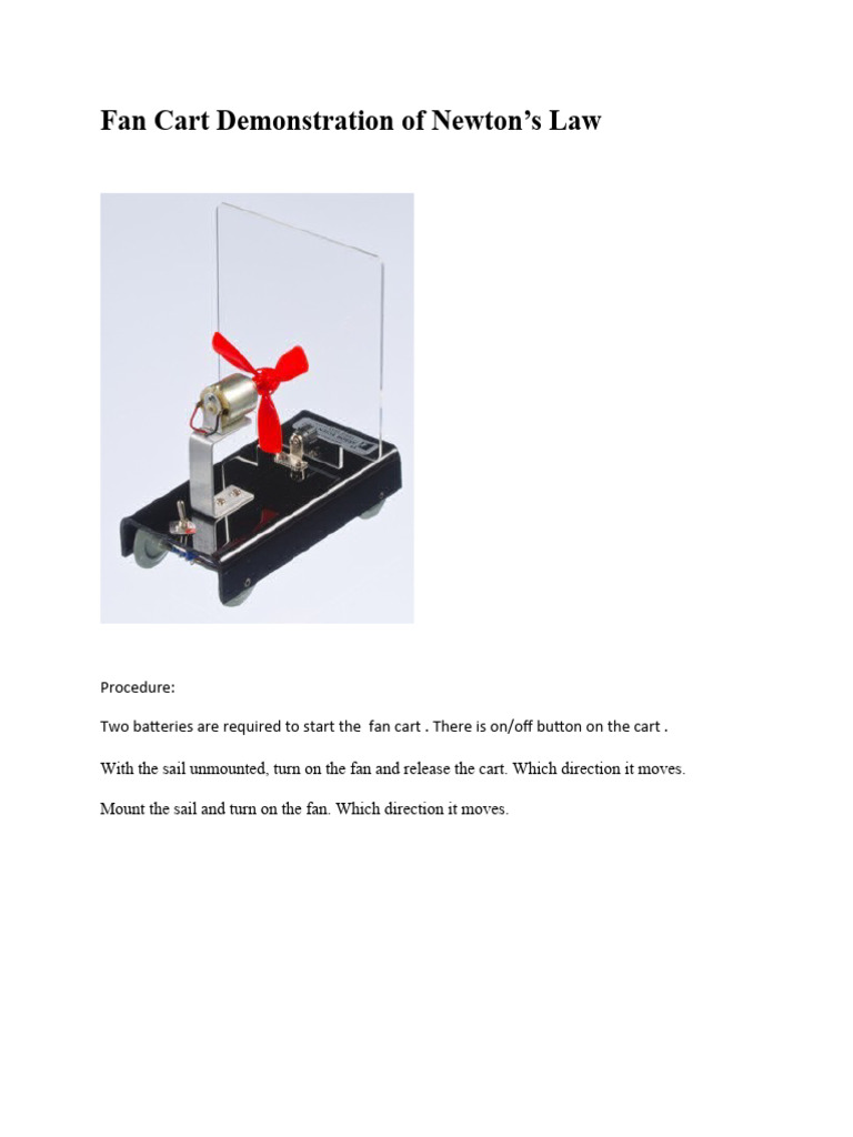 Fan Cart Newton's Law Demo Guide | PDF