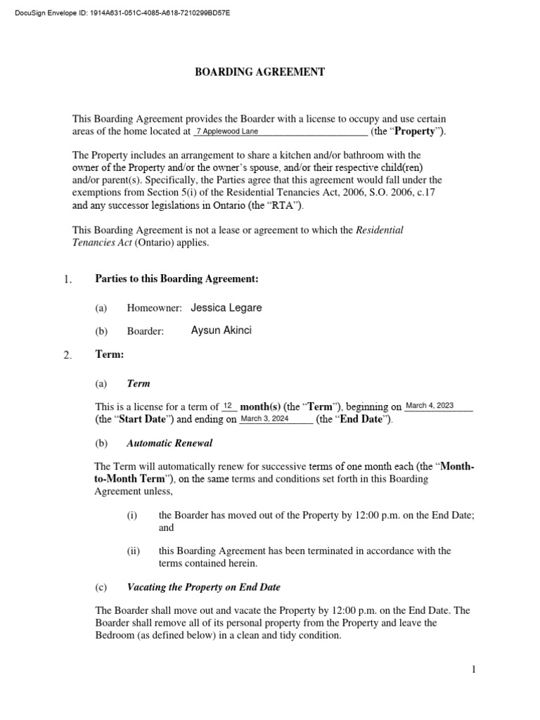 Complete With DocuSign Boarding Agreement | PDF | Indemnity | Mediation