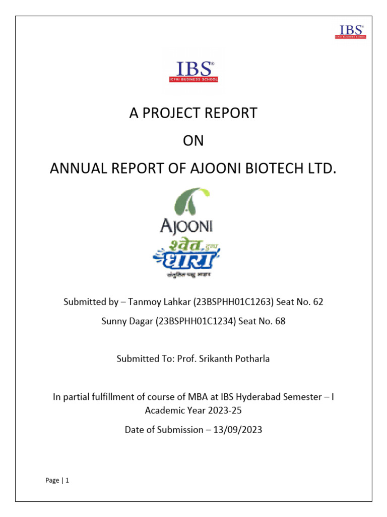 Ajooni Biotech | PDF | Audit | Investing
