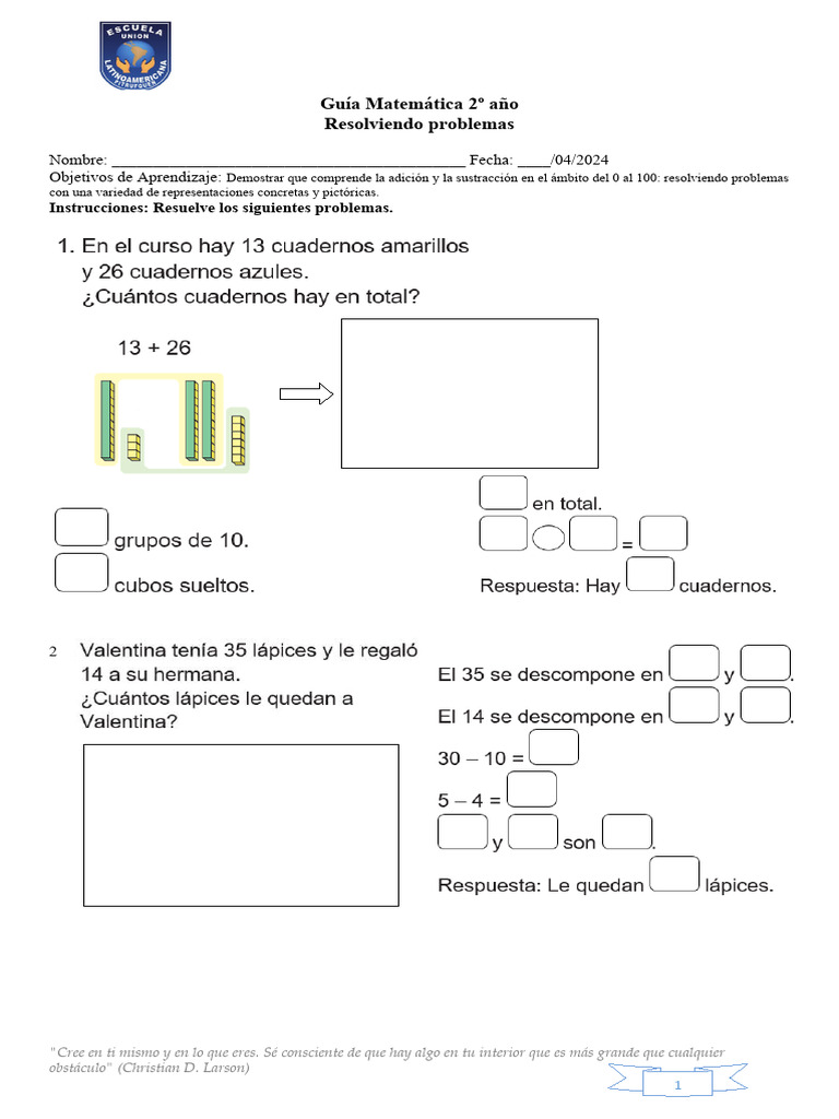 Guía Ejercitación Matemáticas Resolución de Problemas | PDF