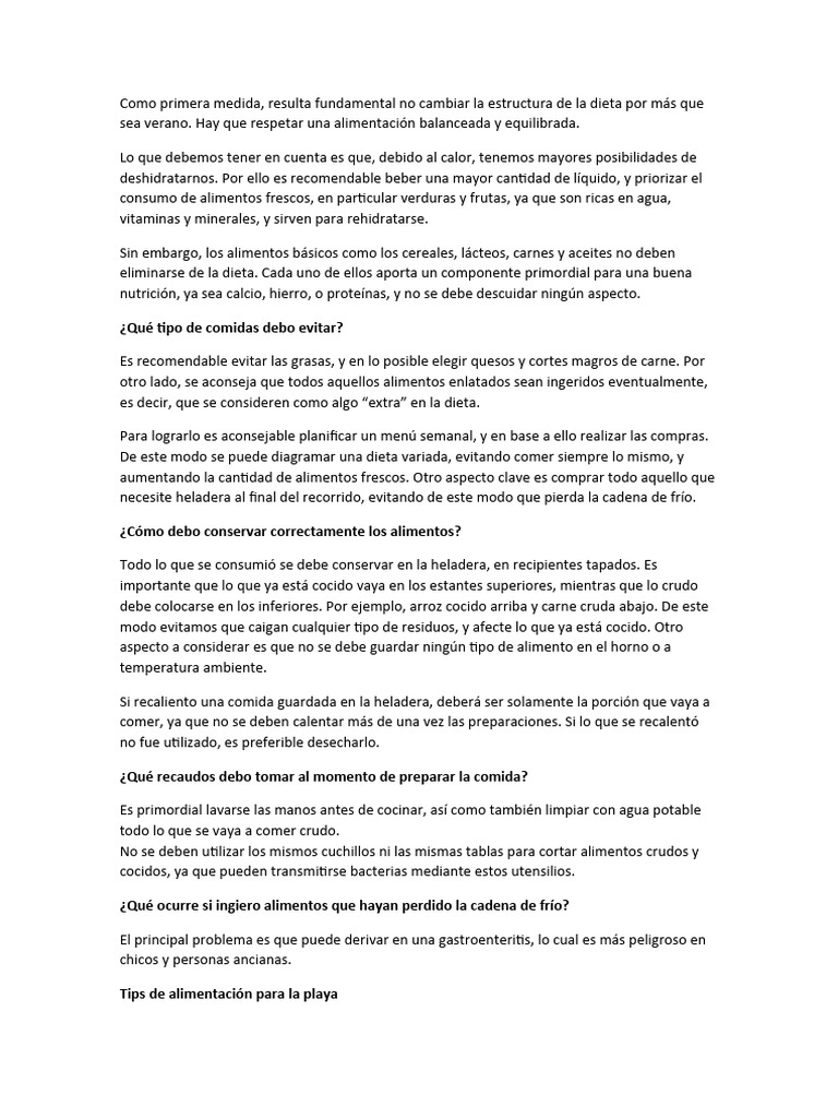 Consejos de Nutrición para Llevarte en La Maleta | PDF | Alimentos | Nutrición