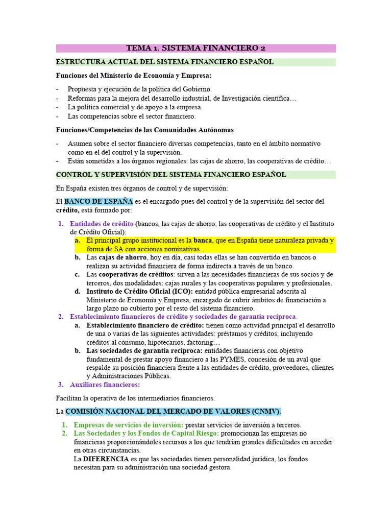 TEMA 1 Parte 2 | PDF | Bancos | Seguro
