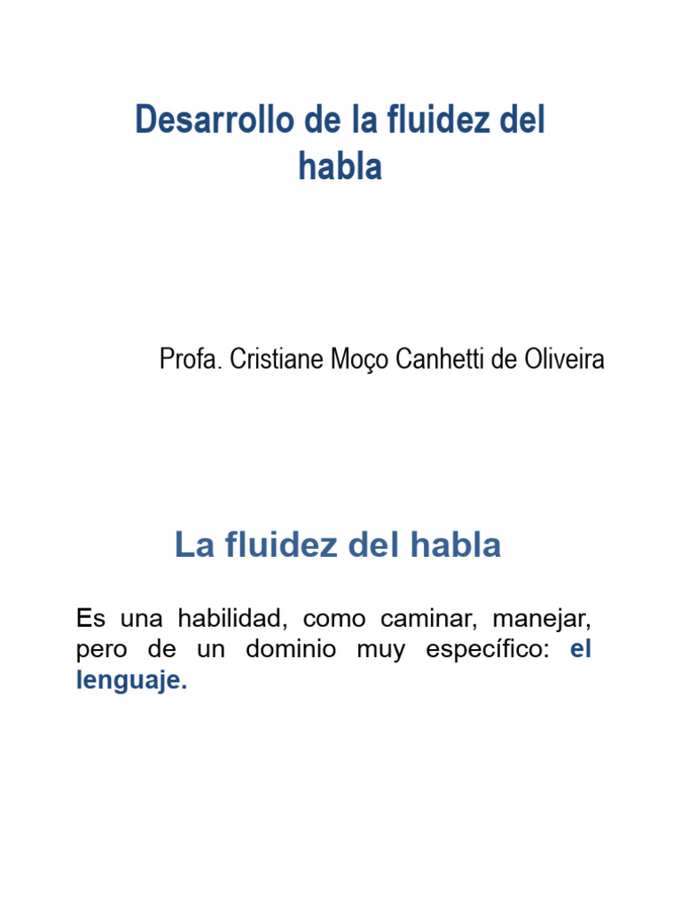 Desarrollo de La Fluidez Del Habla | PDF | Las emociones | Palabra