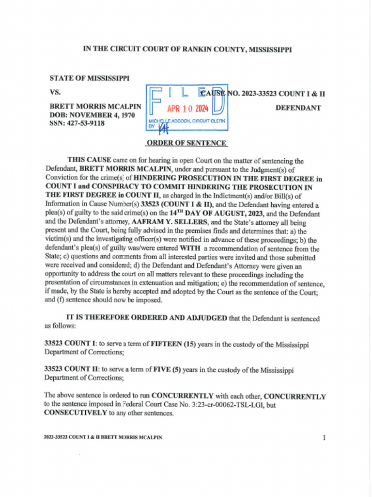 Sentencing Orders | PDF