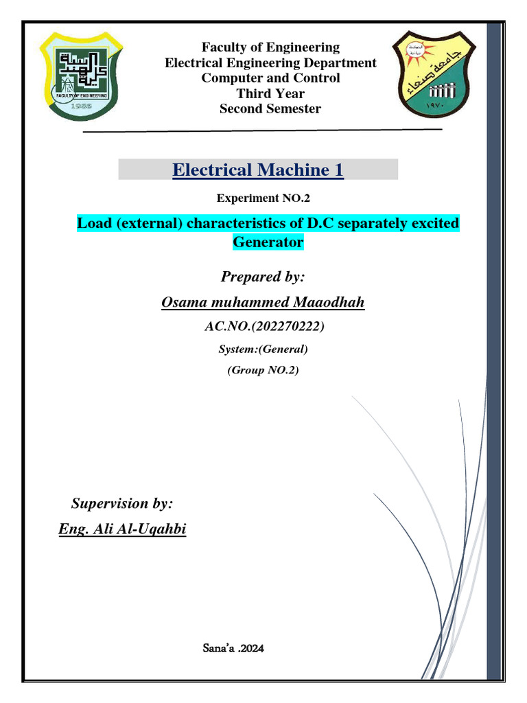 Load Characteristics of DC Separately | PDF | Electric Generator | Direct Current