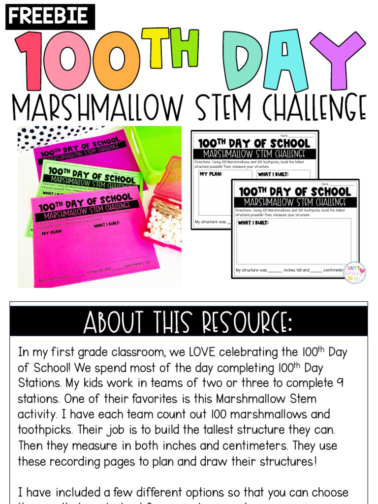 MARSHMALLOW Stem Challenge | PDF