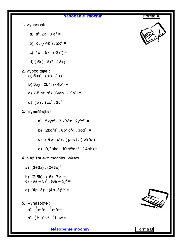 Násobenie Mocnín | PDF