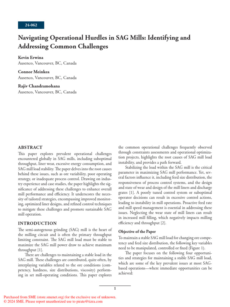Navigatin Operational Hurdles in SAG Mills | PDF | Mill (Grinding ...