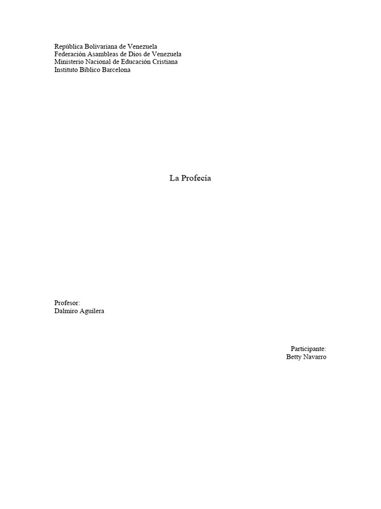 Trabajo Mimi | PDF | Profecía | Profeta