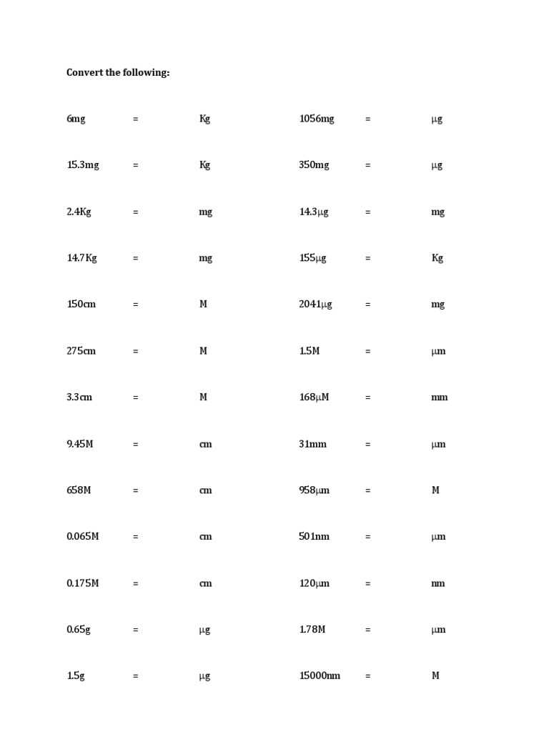 Weight Conversions | PDF | Teaching Methods & Materials