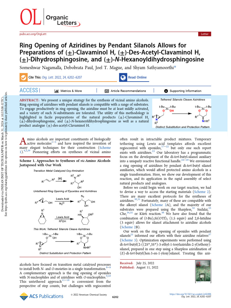 Org. Lett. 2022, 24, 6202-6207 | PDF | Alkene | Organic Synthesis
