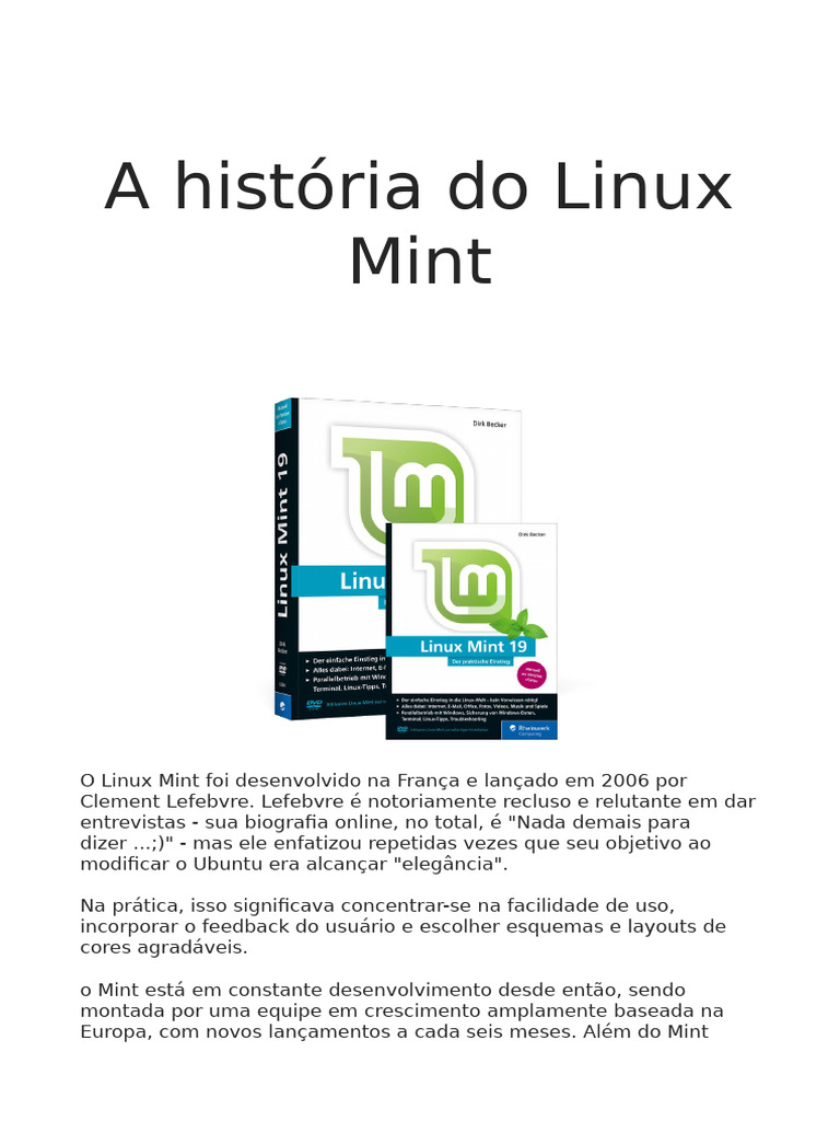 A História Do Linux Mint | PDF | Linux | Informática