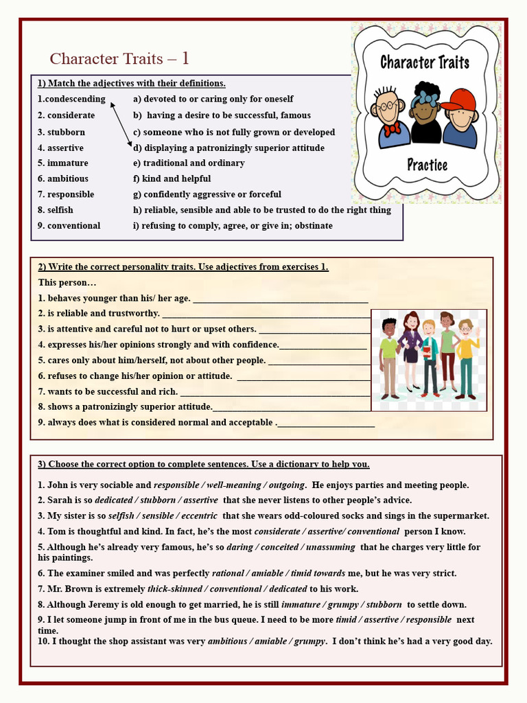 Understanding Character Traits and Adjectives | PDF | Psychological ...