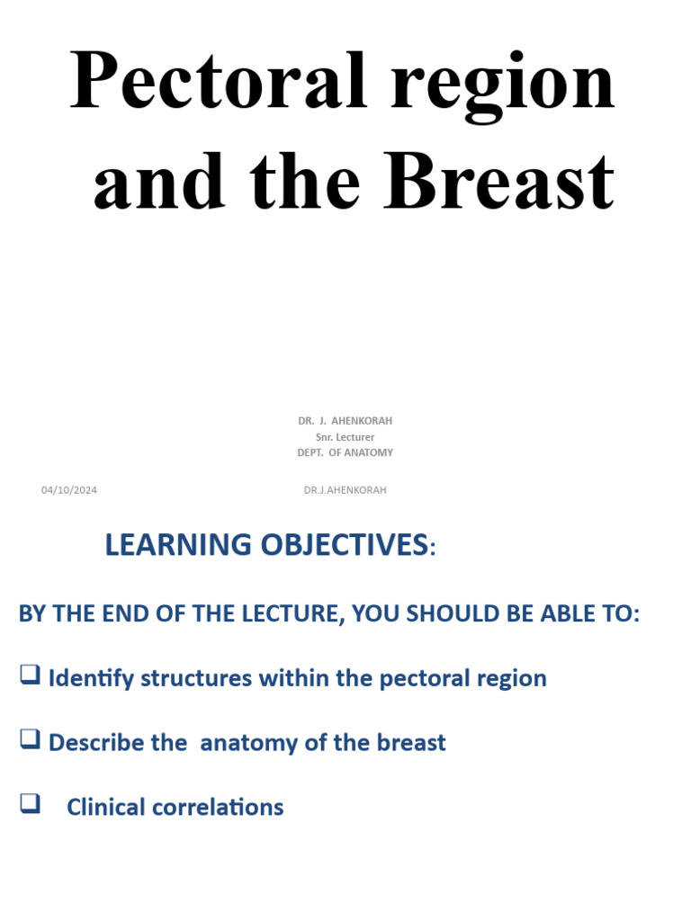 3 Pectoral Region GEMP CLASS of 2022 | PDF | Breast | Thorax