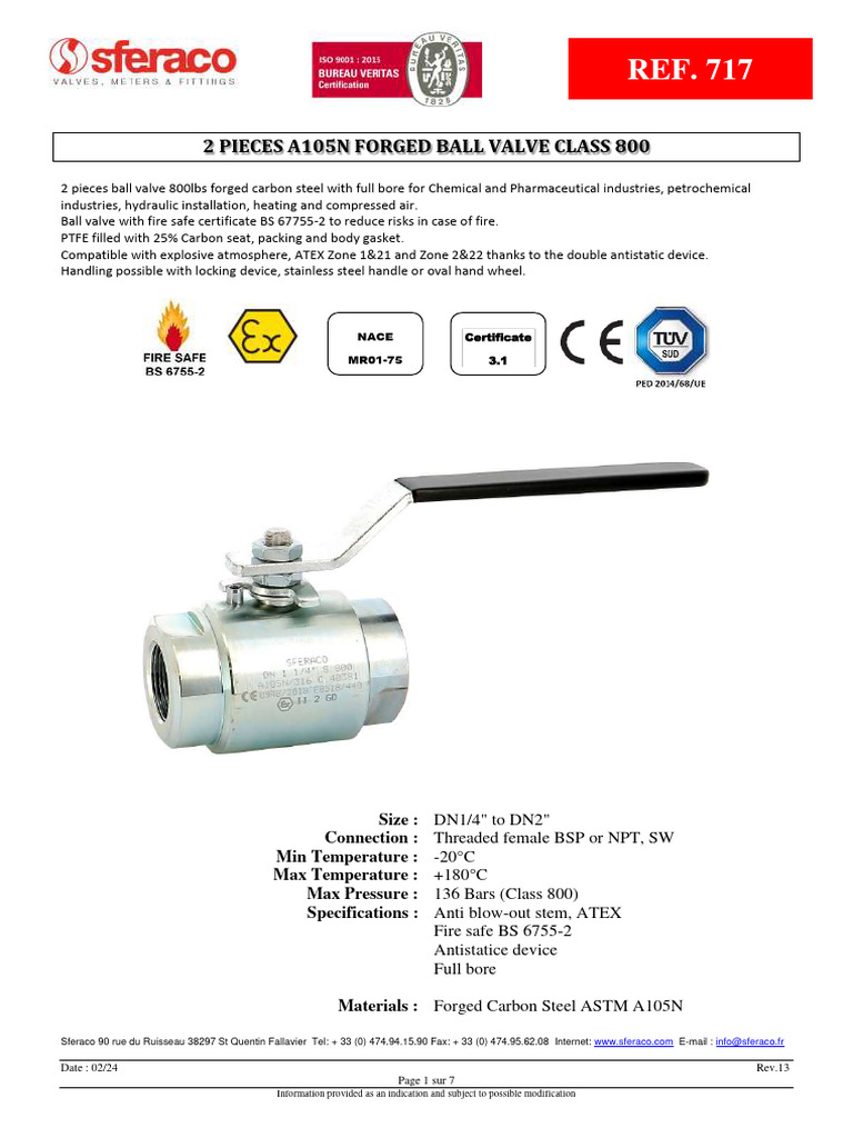 technical_datasheet_2_pieces_forged_carbon_steel_ball_valve_800lbs | PDF | Valve | Mechanical ...