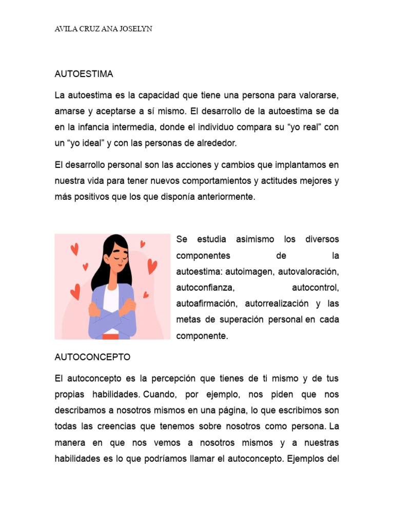 Tarea 1 Avila Cruz | PDF | Autoestima | Autoconcepto