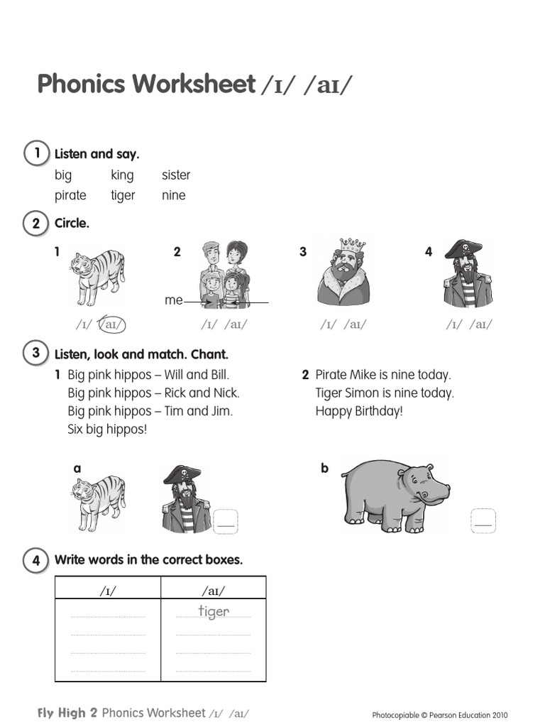 4th Grade Phonics Worksheet: /ɪ/ and /aɪ/ | PDF