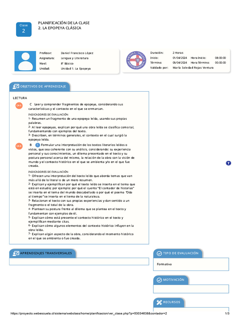 Clase 2 Unidad 1 8vo | PDF | Poesía épica