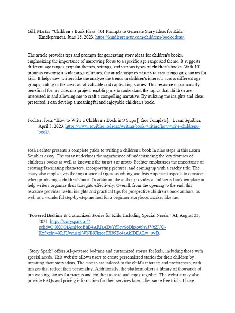 101 Creative Children's Book Prompts | PDF | Qualitative Research ...