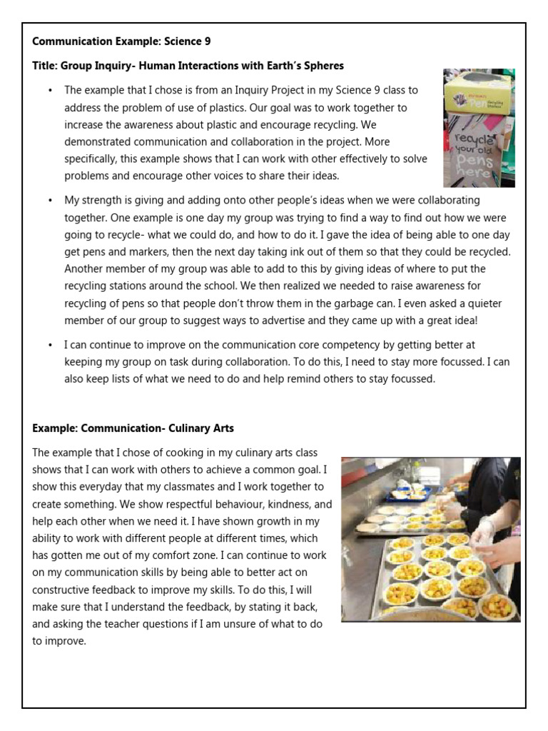 Core Competency Examples | Download Free PDF | Communication | Science